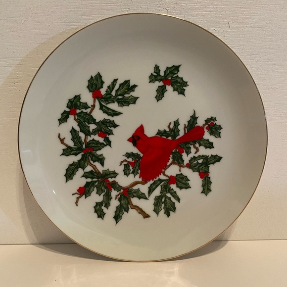 Lefton | Holiday | Lefton China Hand Painted Cardinal Plate With Gold ...